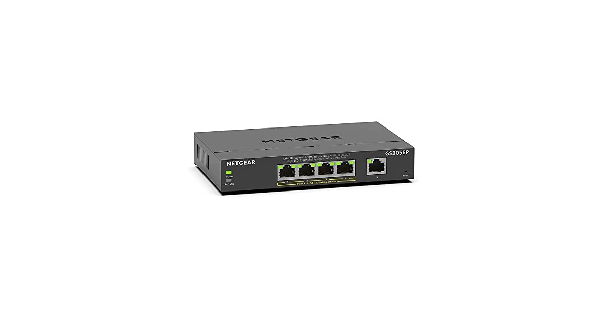 Comparer les prix : NETGEAR (GS305EP) Switch Ethernet PoE 5 Ports RJ45 ...