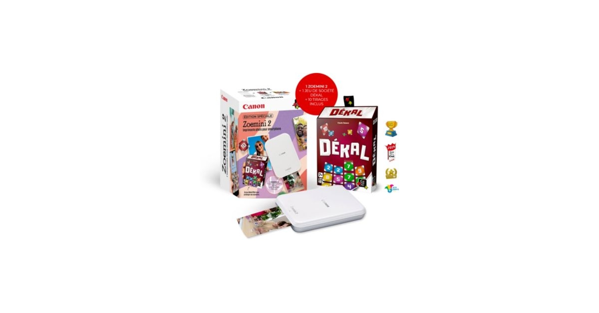 Comparer les prix : Imprimante photo portable CANON KIT Zoemini 2 ...