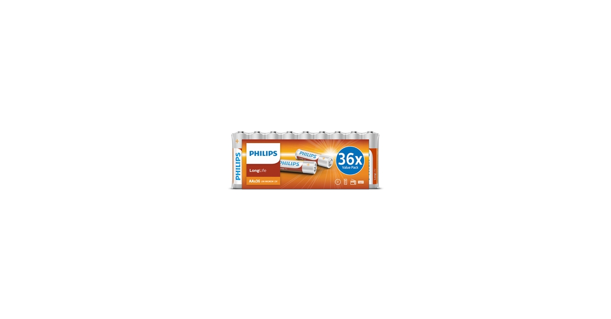 Comparer les prix : Piles Philips PACK DE 36 PILES ALCALINES AA LR06 ...