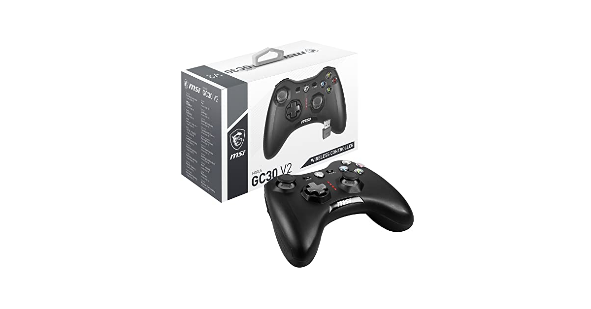Comparer les prix : MSI FORCE GC30 V2 Manette de Jeu PC Sans Fil- 2.4 ...