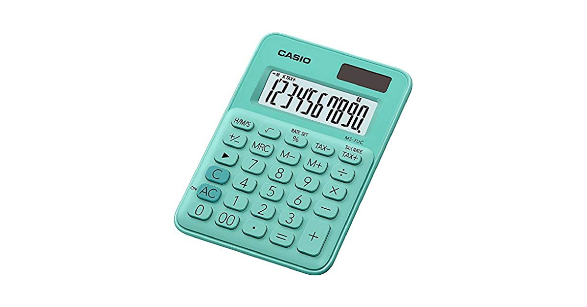 Comparer les prix : Casio MS 7UC GN Calculatrice de Bureau Vert | Comparateur KultureGeek