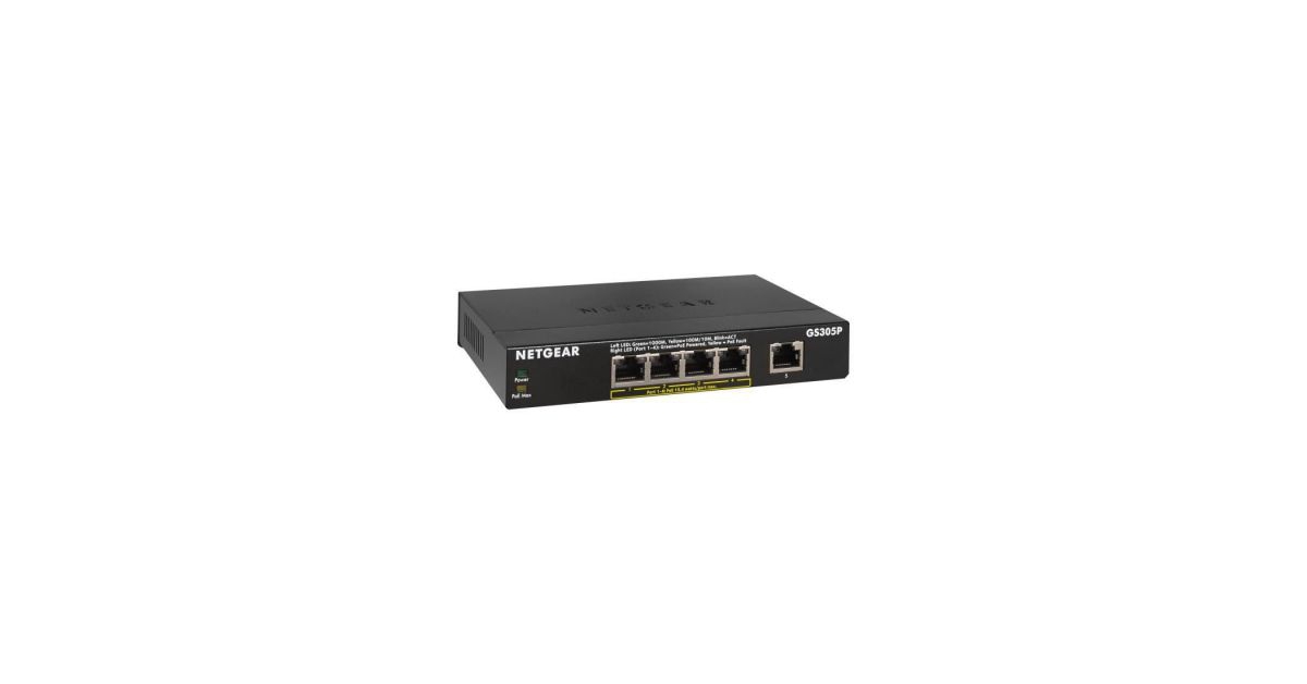 Comparer les prix : NETGEAR (GS305P) Switch Ethernet PoE 5 Ports RJ45 ...
